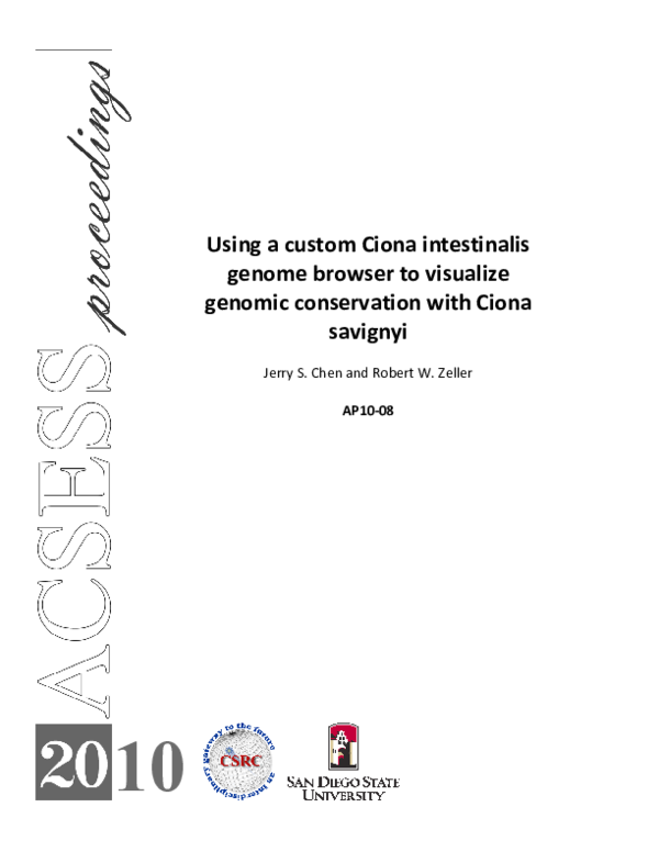 (PDF) Using a custom Ciona intestinalis genome browser to visualize ...