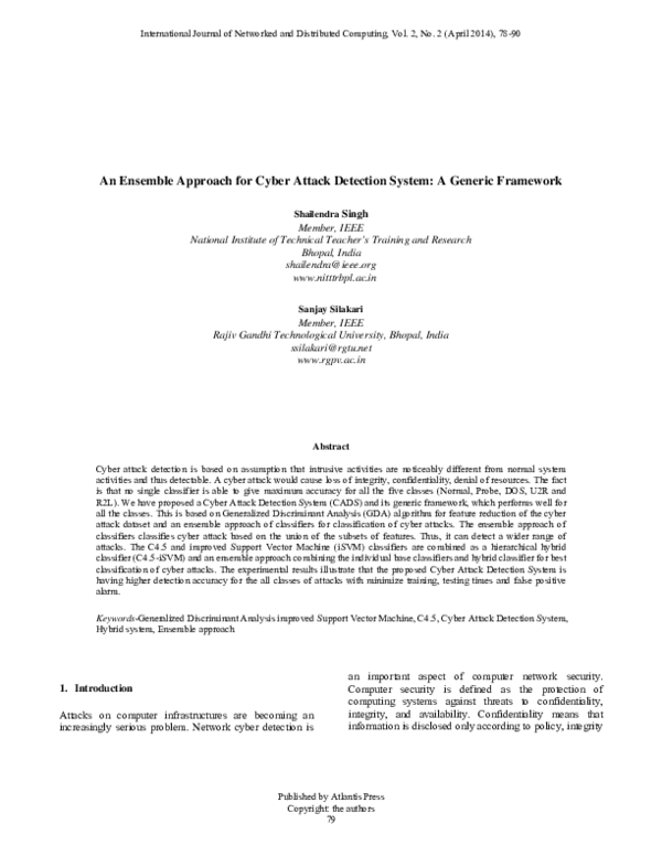 (PDF) Ensemble Cyber Attack Detection Framework