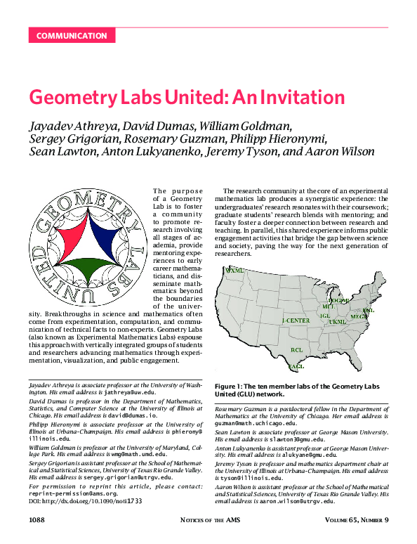 (PDF) Geometry Labs United: An Invitation