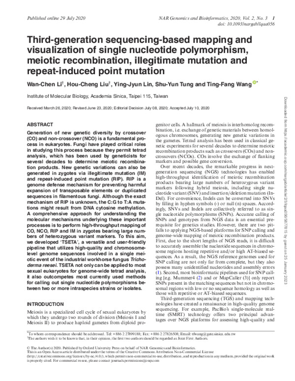 Pdf Third Generation Sequencing Based Mapping And Visualization Of Single Nucleotide