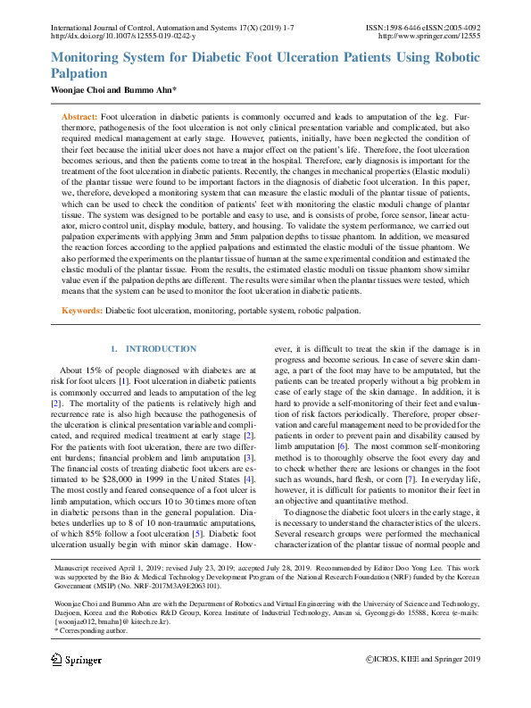 (PDF) Monitoring System for Diabetic Foot Ulceration Patients Using ...