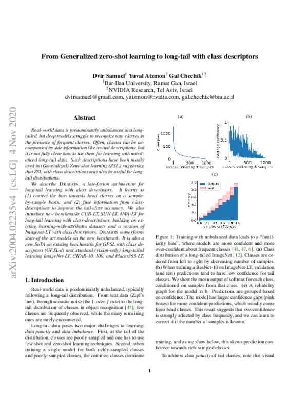 (PDF) From Generalized zero-shot learning to long-tail with class descriptors
