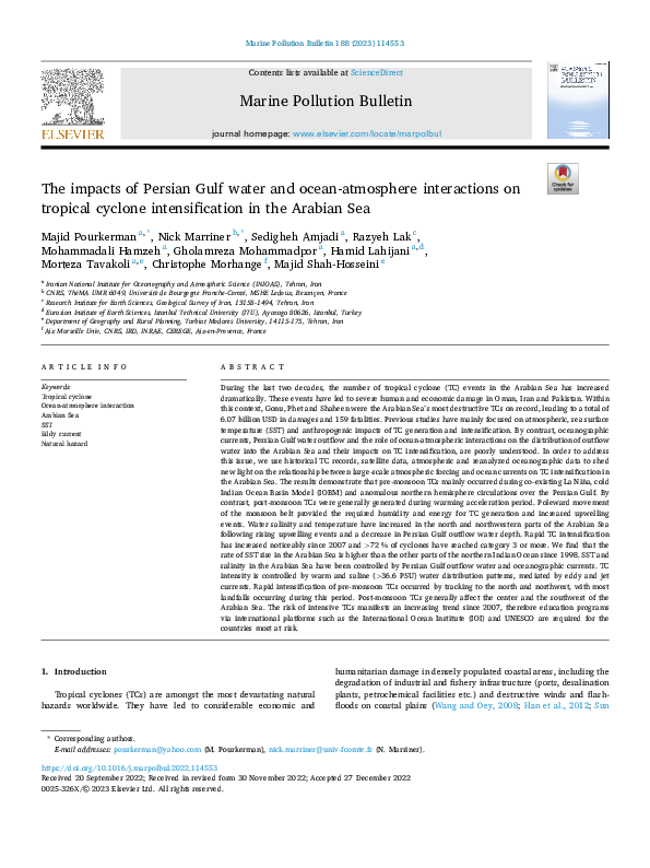 (PDF) The impacts of Persian Gulf water and ocean-atmosphere ...
