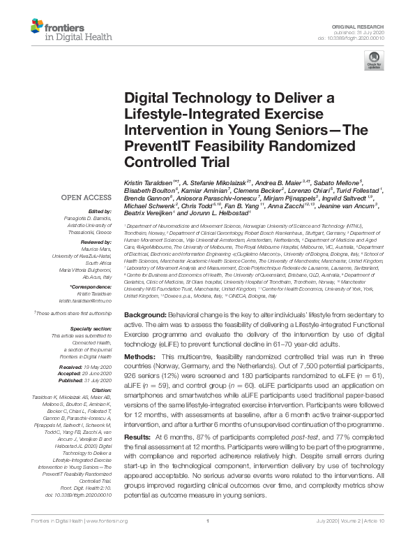 (PDF) Digital Technology to Deliver a Lifestyle-Integrated Exercise ...