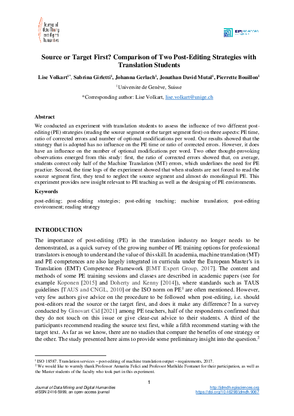 (PDF) Source or target first? Comparison of two post-editing strategies ...