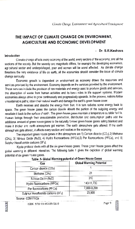 (PDF) THE IMPACT OF CLIMATE CHANGE ON ENVIRONMENT, AGRICULTURE AND ...