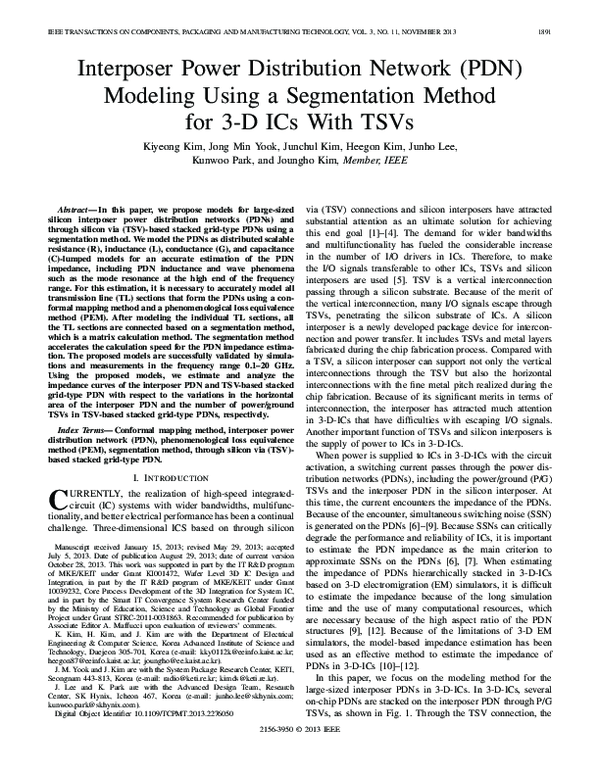 (PDF) Interposer Power Distribution Network (PDN) Modeling Using a Segmentation Method for 3-D ...