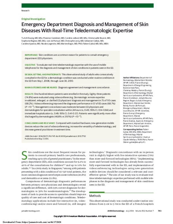 (PDF) Emergency Department Diagnosis and Management of Skin Diseases ...