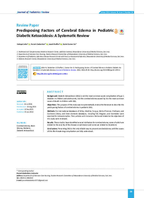 (PDF) Predisposing Factors of Cerebral Edema in Pediatric Diabetic ...