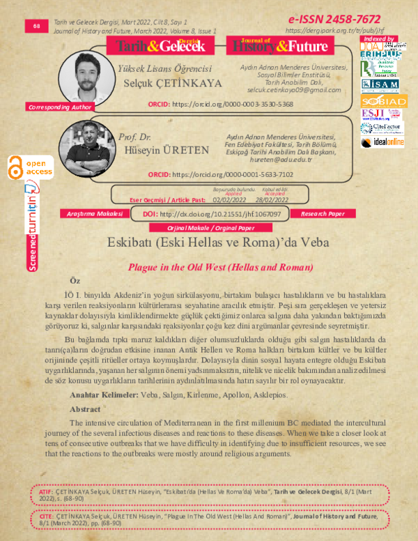 (PDF) Eskibatı (Eski Hellas ve Roma)'da Veba