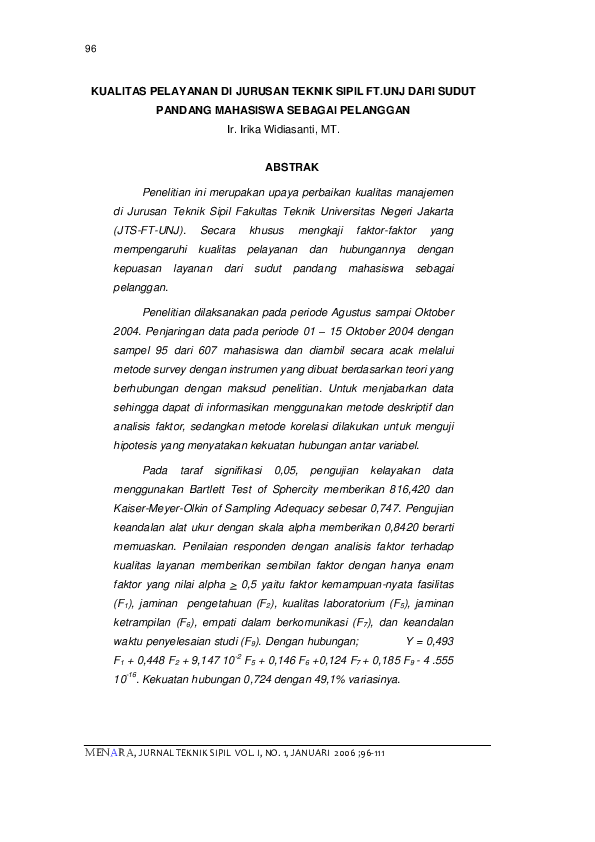 (PDF) Kualitas Pelayanan DI Jurusan Teknik Sipil FT.UNJ Dari Sudut Pandang Mahasiswa Sebagai ...