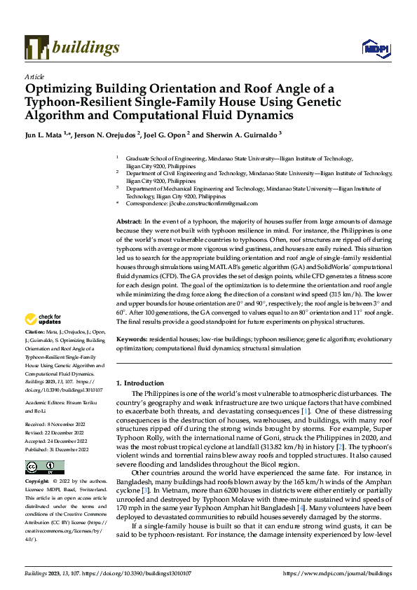 (PDF) Optimizing Building Orientation and Roof Angle of a Typhoon-Resilient Single-Family House ...