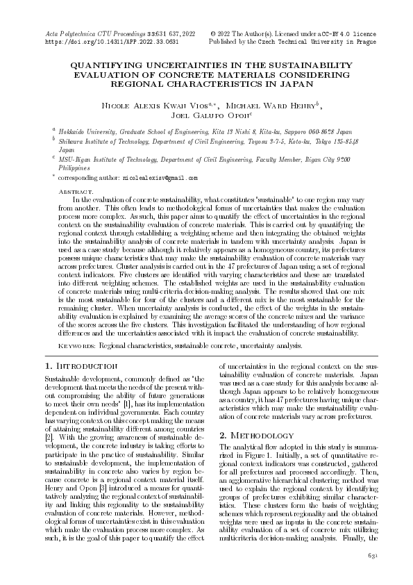 (PDF) Quantifying uncertainties in the sustainability evaluation of concrete materials ...