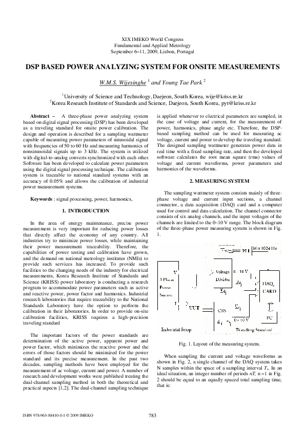(PDF) DSP Based Power Analyzing System for Onsite Measurements