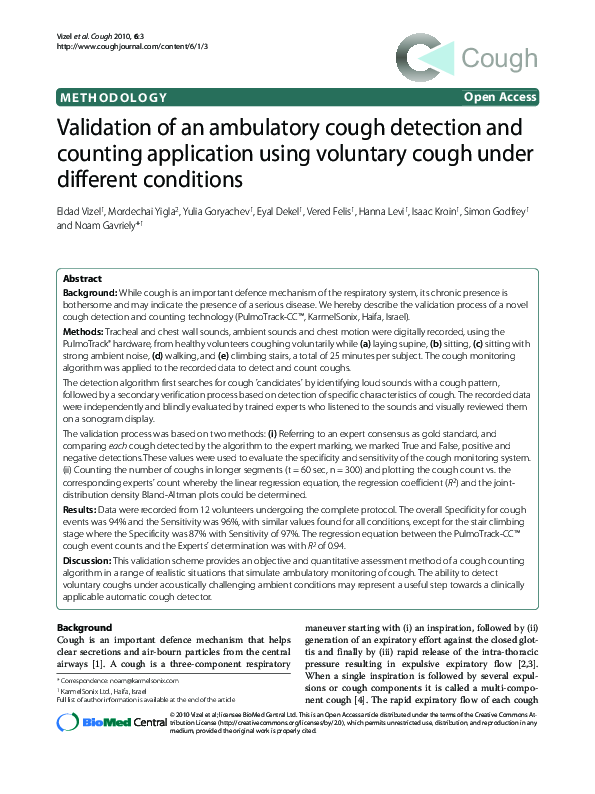 (PDF) Methodologyof an ambulatory cough detection and counting application using voluntary cough ...