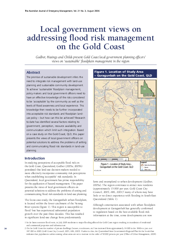 (PDF) Local government views on addressing flood risk management on the ...