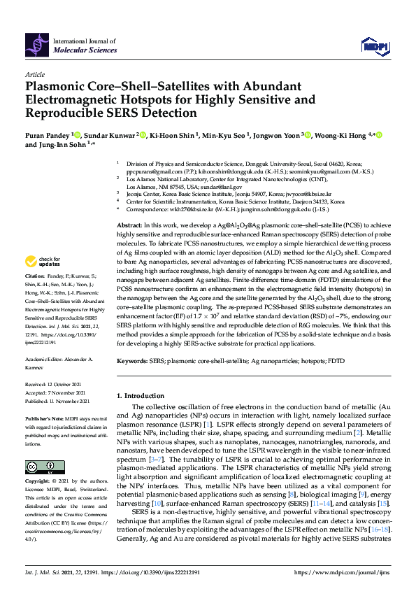 (PDF) Plasmonic Core–Shell–Satellites with Abundant Electromagnetic ...