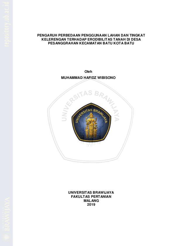 (PDF) Pengaruh Perbedaan Penggunaan Lahan Dan Tingkat Kelerengan ...