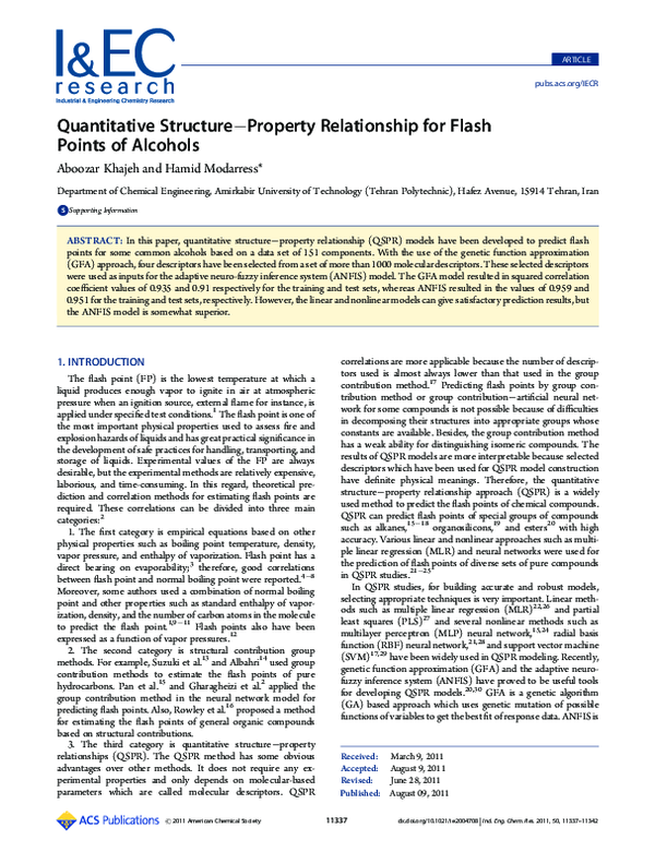 (PDF) Quantitative Structure–Property Relationships for Prediction of ...