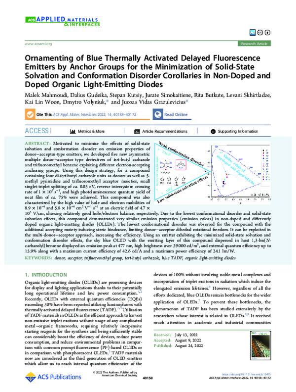 (PDF) Ornamenting of Blue Thermally Activated Delayed Fluorescence ...