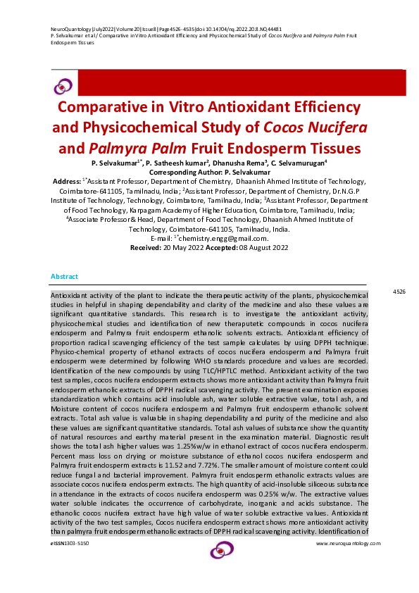Pdf Comparative In Vitro Antioxidant Efficiency And Physicochemical