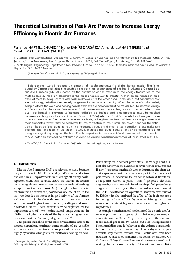 (PDF) Theoretical Estimation of Peak Arc Power to Increase Energy ...