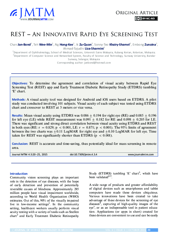 (PDF) REST – An Innovative Rapid Eye Screening Test