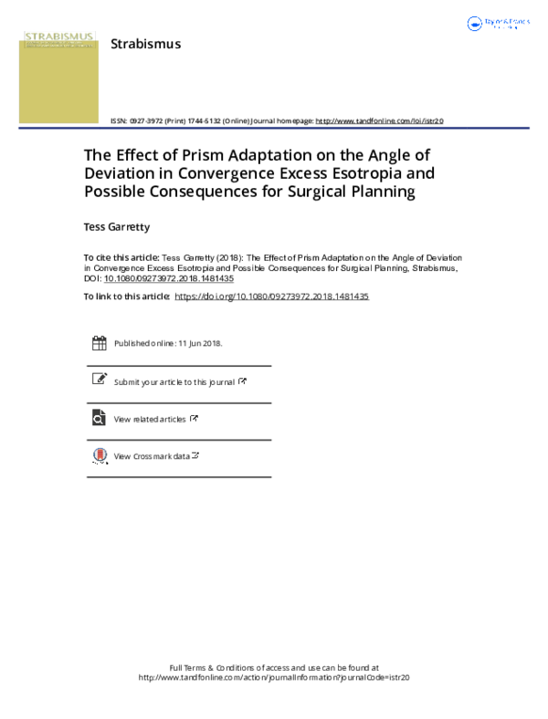 (PDF) The Effect of Prism Adaptation on the Angle of Deviation in Convergence Excess Esotropia ...