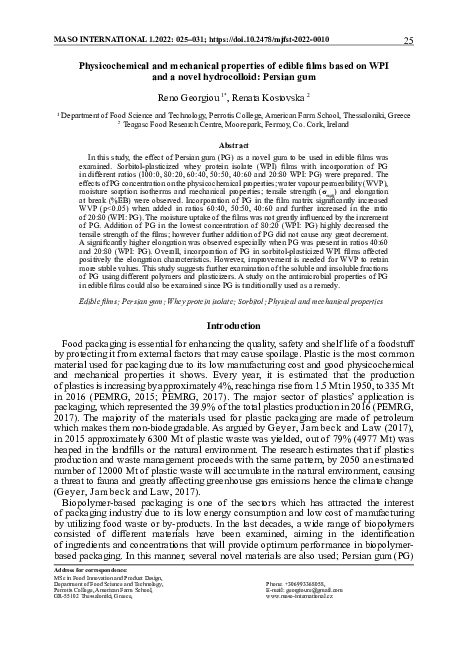 (PDF) Physicochemical and mechanical properties of edible films based ...