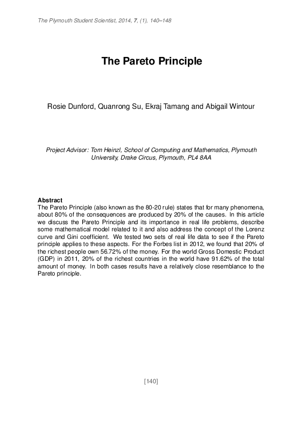 (PDF) Pareto Principle