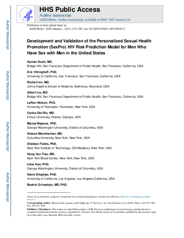 Pdf Development And Validation Of The Personalized Sexual Health