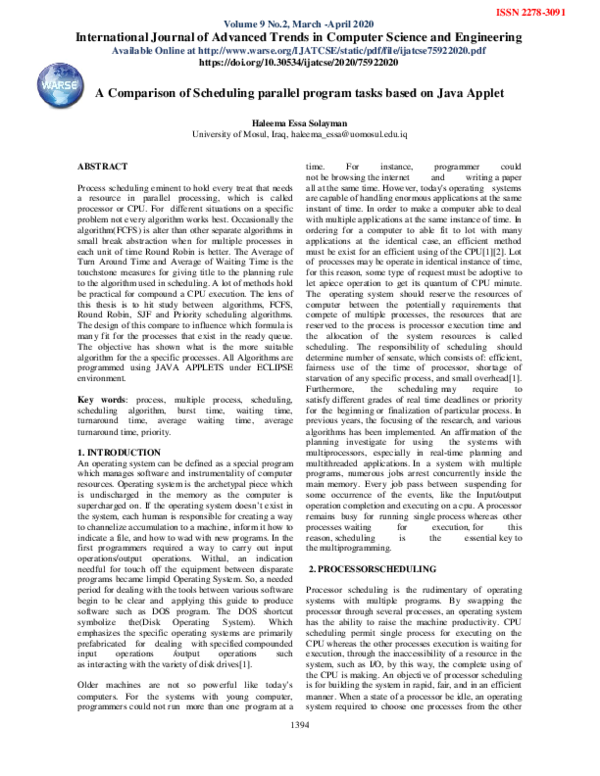 (PDF) A Comparison of Scheduling parallel program tasks based on Java ...