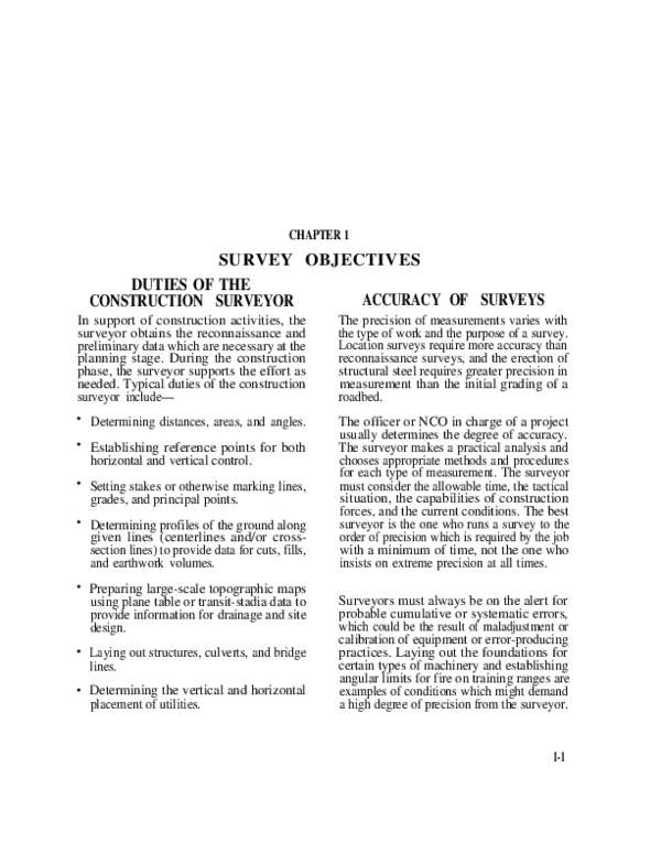 (PDF) SURVEY OBJECTIVES DUTIES OF THE CONSTRUCTION SURVEYOR