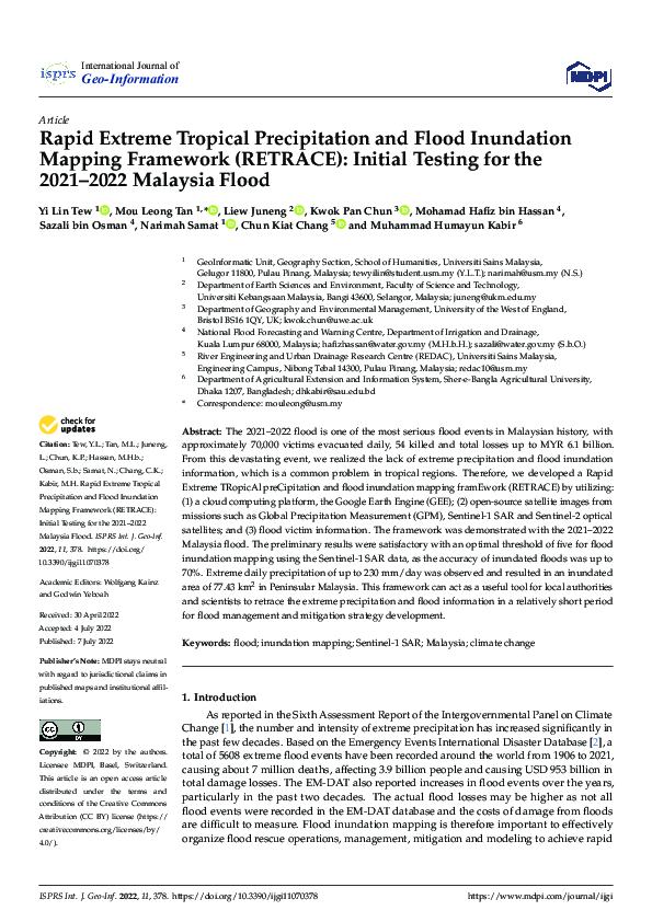 (PDF) Rapid Extreme Tropical Precipitation and Flood Inundation Mapping Framework (RETRACE ...