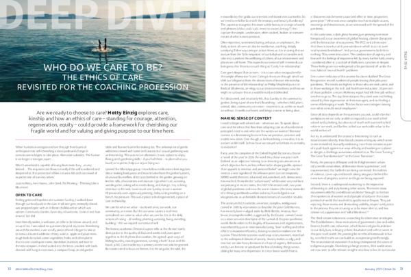 (PDF) Hetty Einzig Who Do We Care to Be The Ethics of Care January 2023