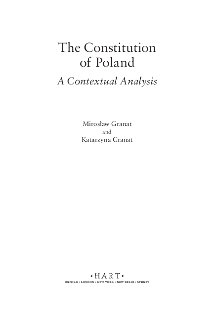 (PDF) The Constitution of Poland: A Contextual Analysis