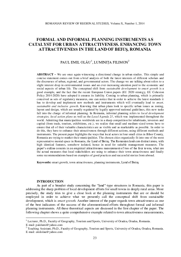 (PDF) Formal and Informal Planning Instruments as Catalyst for Urban ...