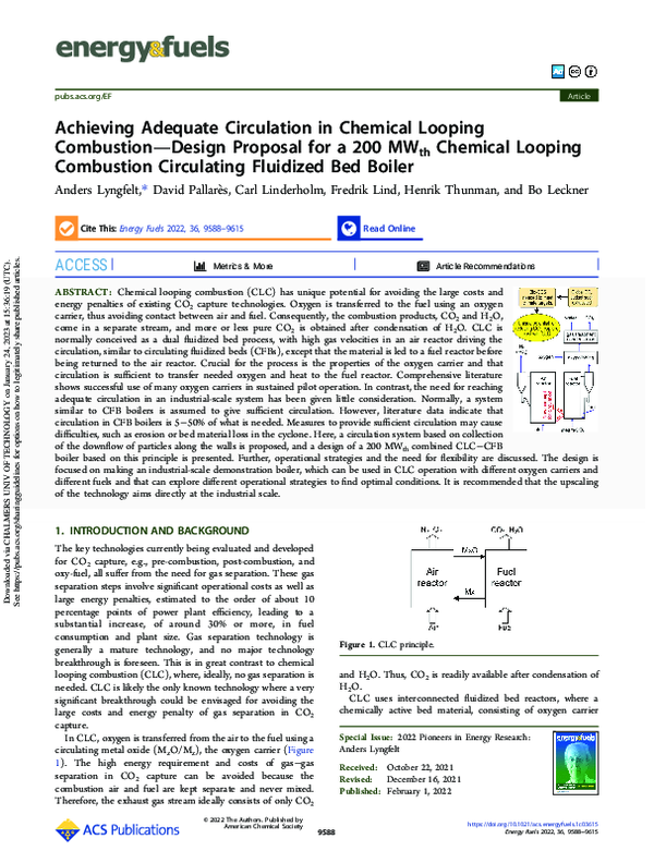 (PDF) Achieving Adequate Circulation in Chemical Looping Combustion ...