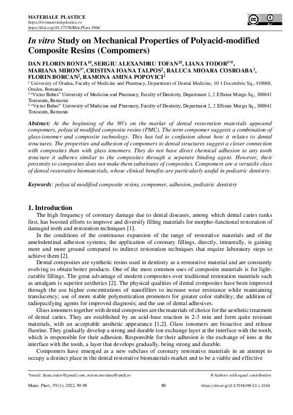 (PDF) Mechanical Properties of Polyacid-Modified Composite Resins