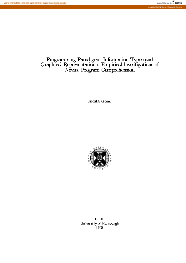 (PDF) Programming Paradigms, Information Types and Graphical Representations: Empirical ...