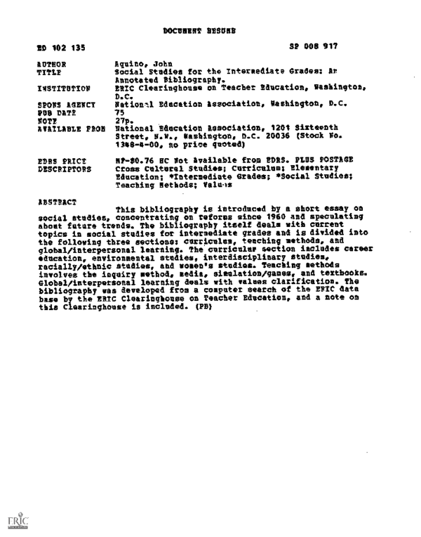 (PDF) Social Studies for the Intermediate Grades: An Annotated Bibliography