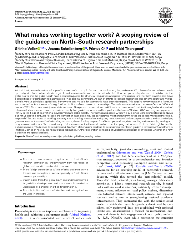 (PDF) What makes working together work? A scoping review of the ...