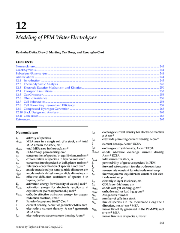 (PDF) Modeling of PEM Water Electrolyzer