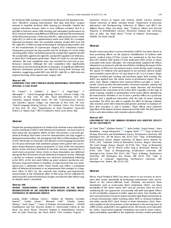 (PDF) Combining tDCS and evidence-based behavioral treatment in aphasia ...