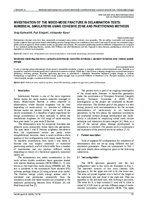 (PDF) Investigation of the mixed-mode fracture in delamination tests ...