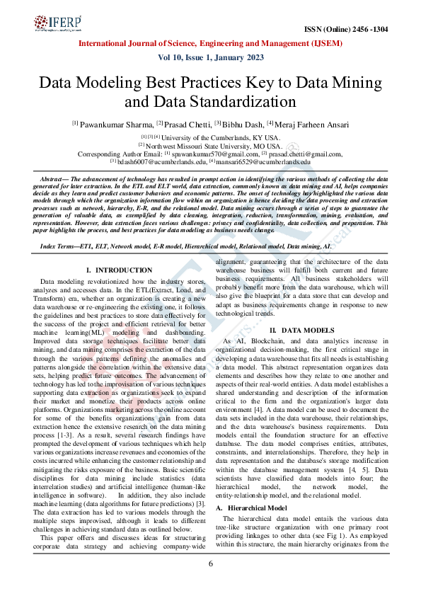 Pdf Data Modeling Best Practices Key To Data Mining And Data Standardization