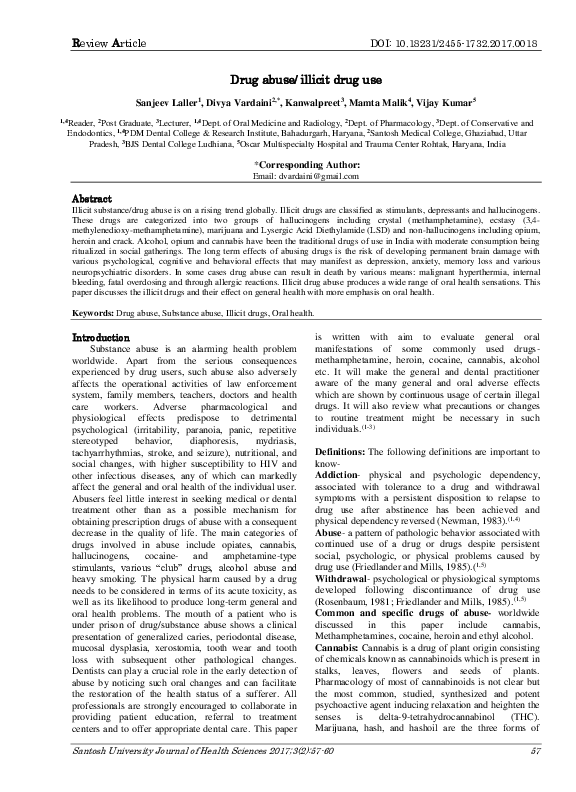 (PDF) Drug abuse/ illicit drug use