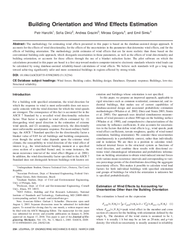 (PDF) Building Orientation and Wind Effects Estimation