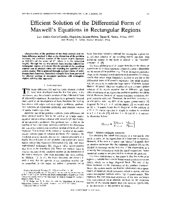 (PDF) Efficient solution of the differential form of Maxwell's ...