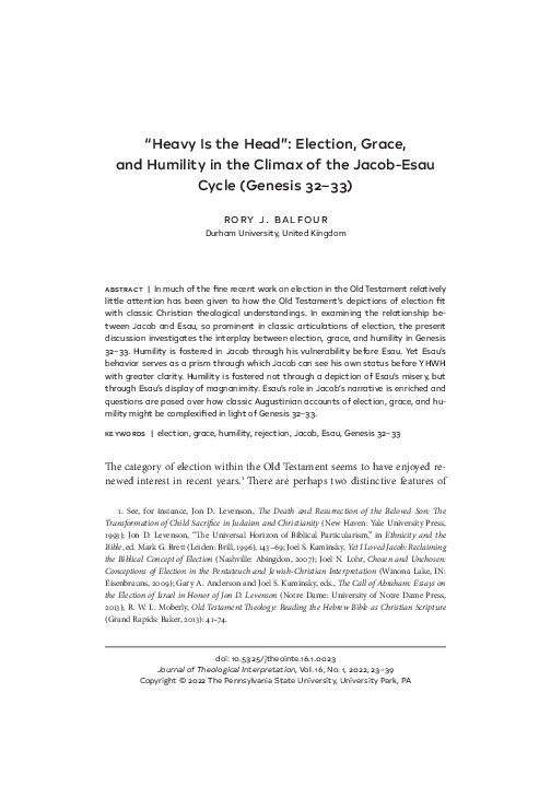 (PDF) "Heavy Is the Head": Election, Grace, and Humility in the Climax ...